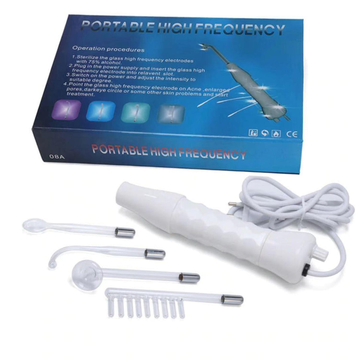 High Frequency Electrode Wand Electrotherapy Glass Tube 4 In 1 Beauty ...