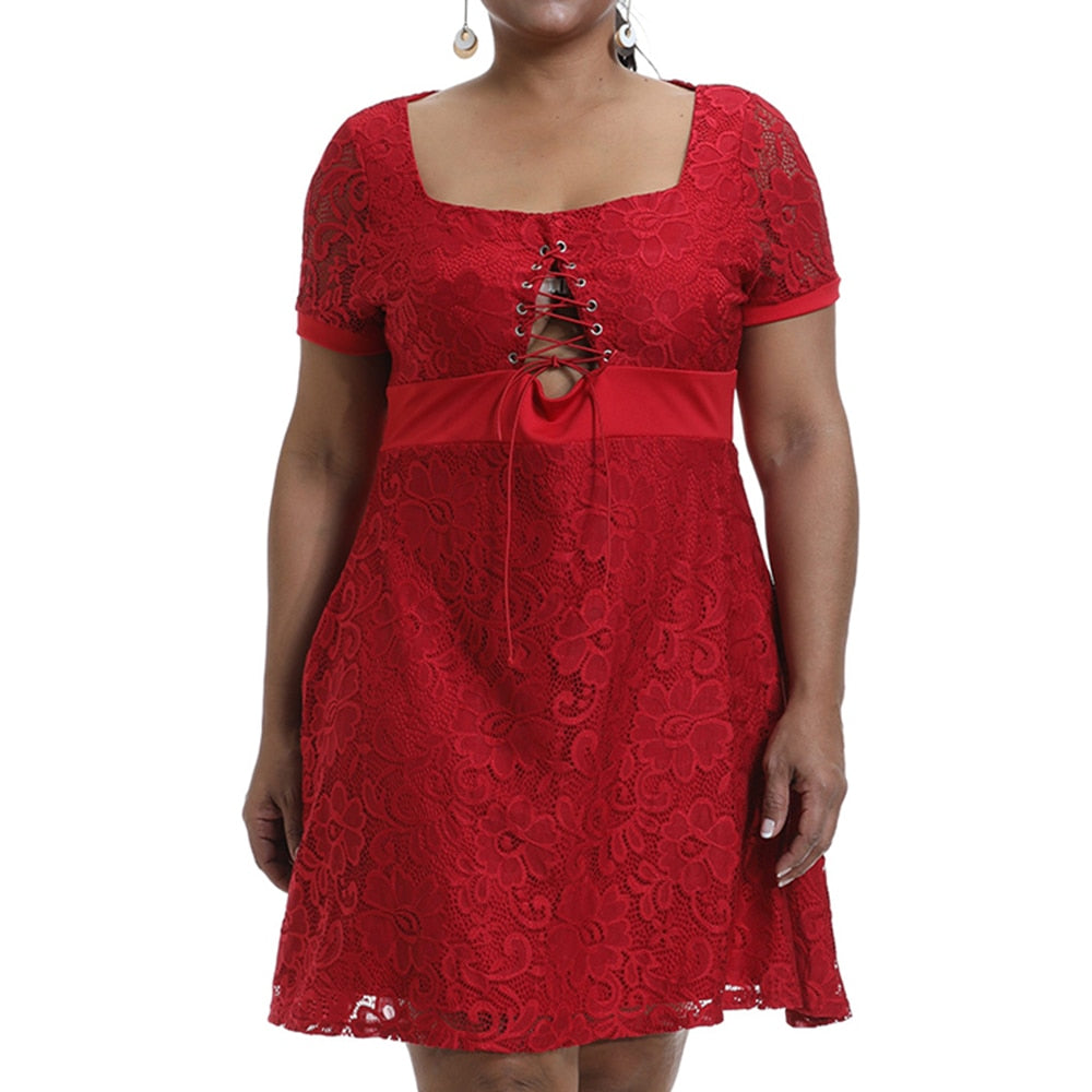6XL Plus Size Elegant Lace Sleeve Dress – Find Epic Store