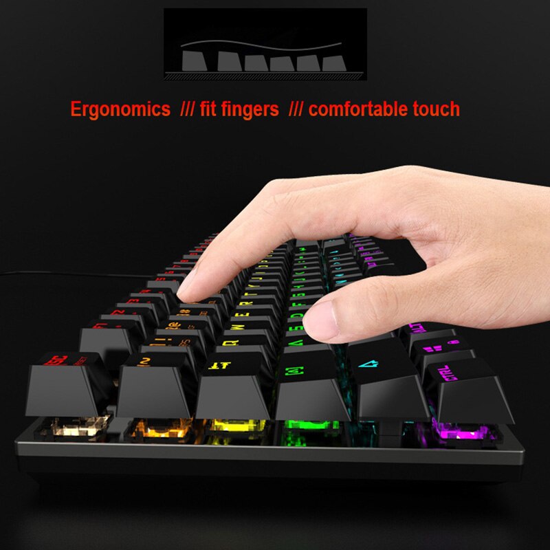 ZK40 FV-Q302 Gaming Keyboard Wired Mechanical Keyboards With LED Backl ...
