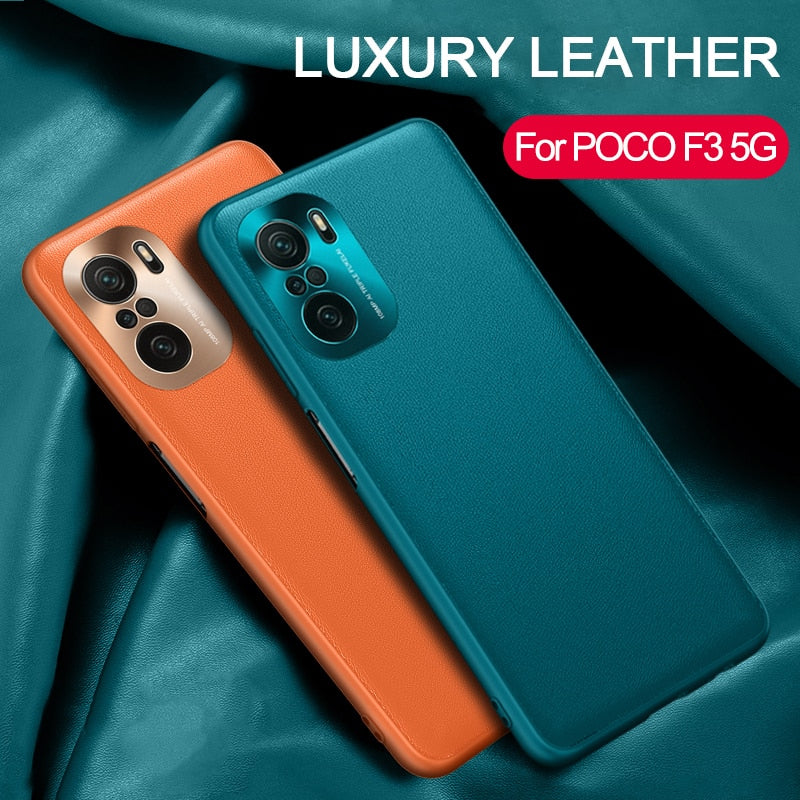 Green Color Case - For POCO F3 X3 Pro 5G Case Metal Lens Leather Cover ...