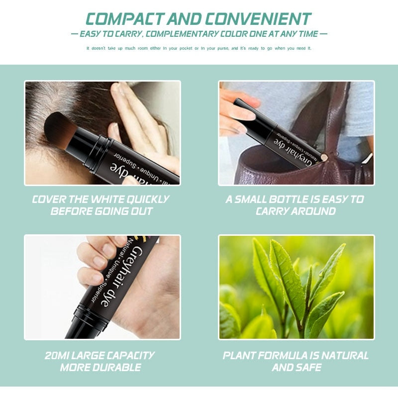 Hair Dye Pen Hair Root Touch Up Black Brown Hair Color Stick Disposabl ...