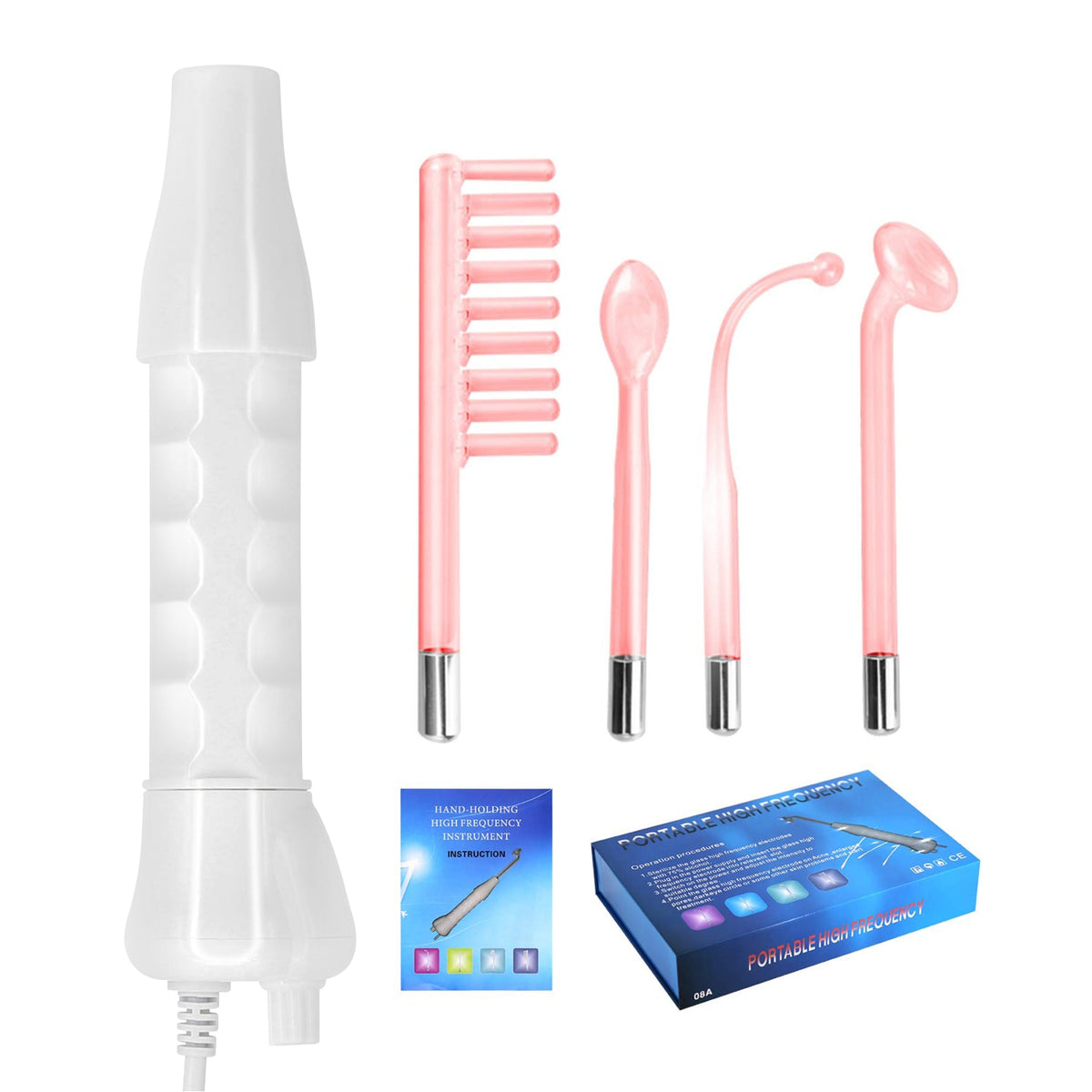 Portable High Frequency Electrotherapy Wand Glass Tube Electrotherapy ...