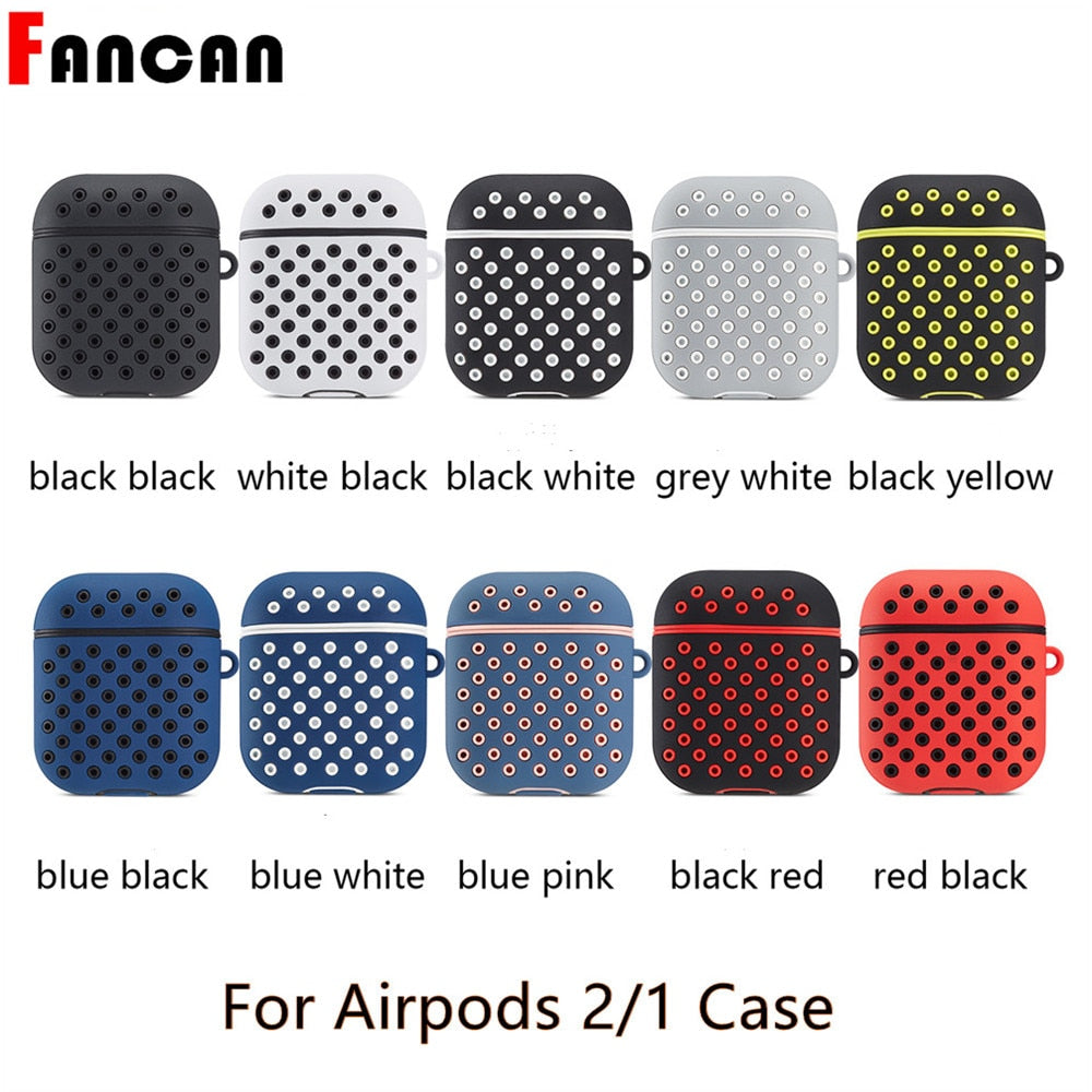 Silicone Cover For Nike Airpods Case earphone Thick two-color drop Blu ...