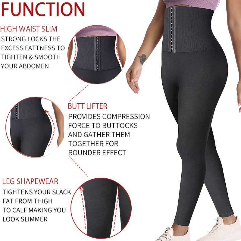 Anti Cellulite Leg shapewear High Waist Compression Leggings Tummy Con ...